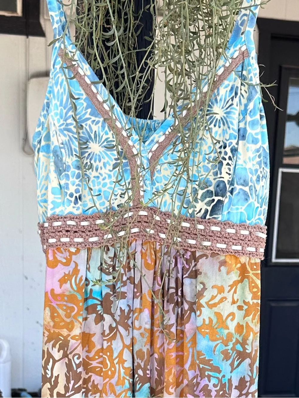 Santiki | Dresses | Santiki Boho Maxi Dress In Aqua Multicolor Floral ...